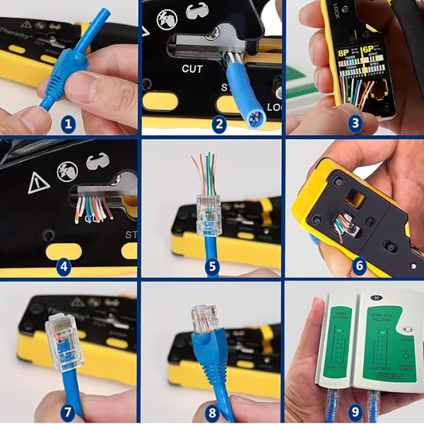 HT-6088 6P 8P Network Crimping Tool for Pass-Through RJ45 Connectors ...