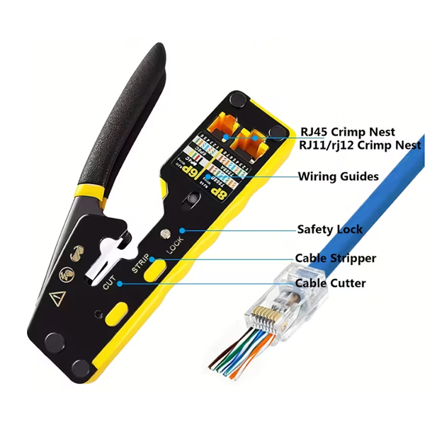 HT-6088 6P 8P Network Crimping Tool for Pass-Through RJ45 Connectors ...