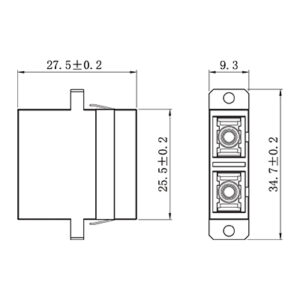 SC/UPC Adapter Duplex Single Mode One-piece Type with Flange with Metal ...