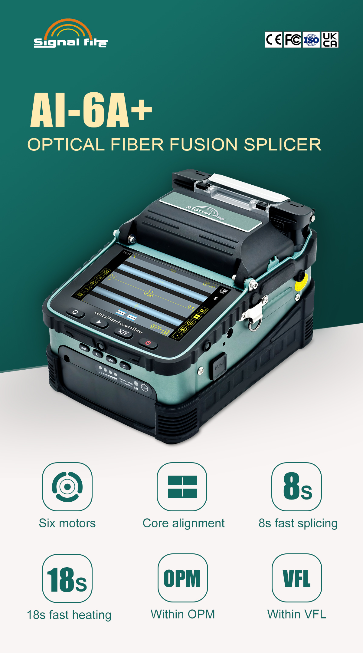 Signal Fire AI-6A+ Optical Fiber Fusion Splicer | Fiber Optic Communication Provider